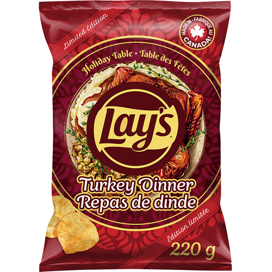 Lays Turkey Dinner - Limited Edition - Holiday Table - 220g - Canada ...