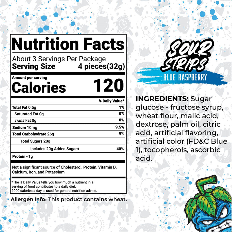 Sour Strips Blue Raspberry (104g) – POP SHOP & GALLERY
