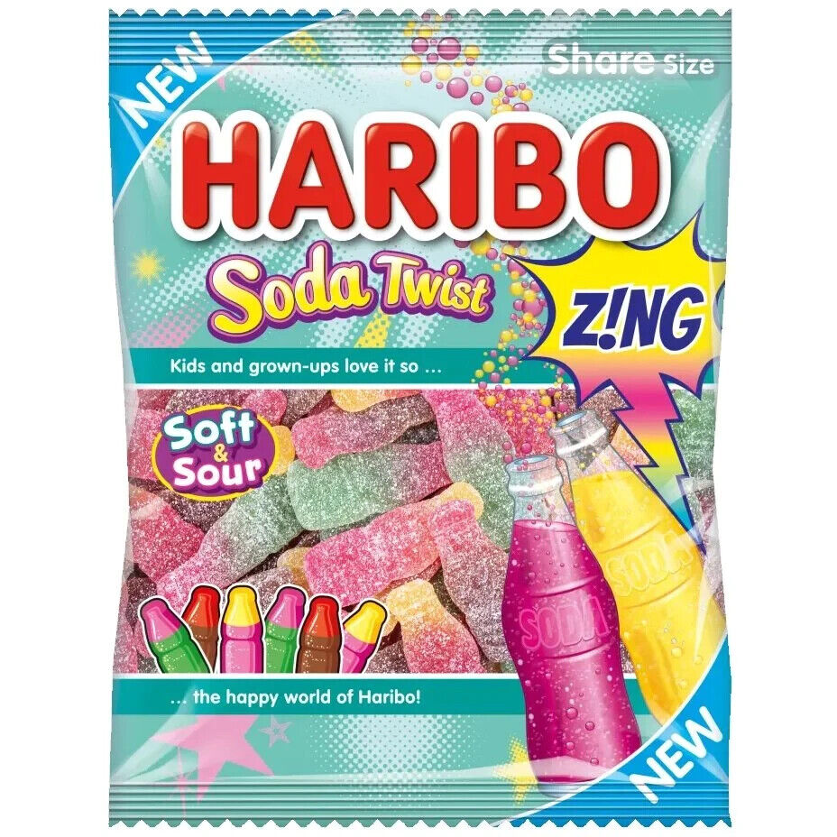 Haribo Zing Soda Twist (176g, UK) | Fizzy Fun Candy 🍬🥤 – POP SHOP & GALLERY