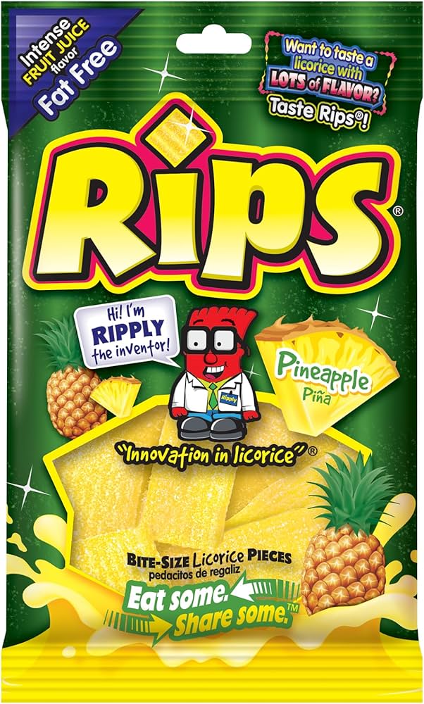 Rips Pineapple Licorice (113g) | Tropical Twist on Classic Licorice ...